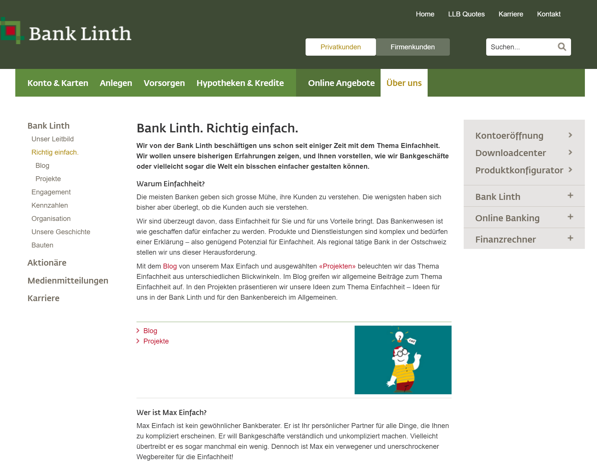 Bank Linth. Richtig einfach Privatkunden - Bank Linth LLB AG ...
